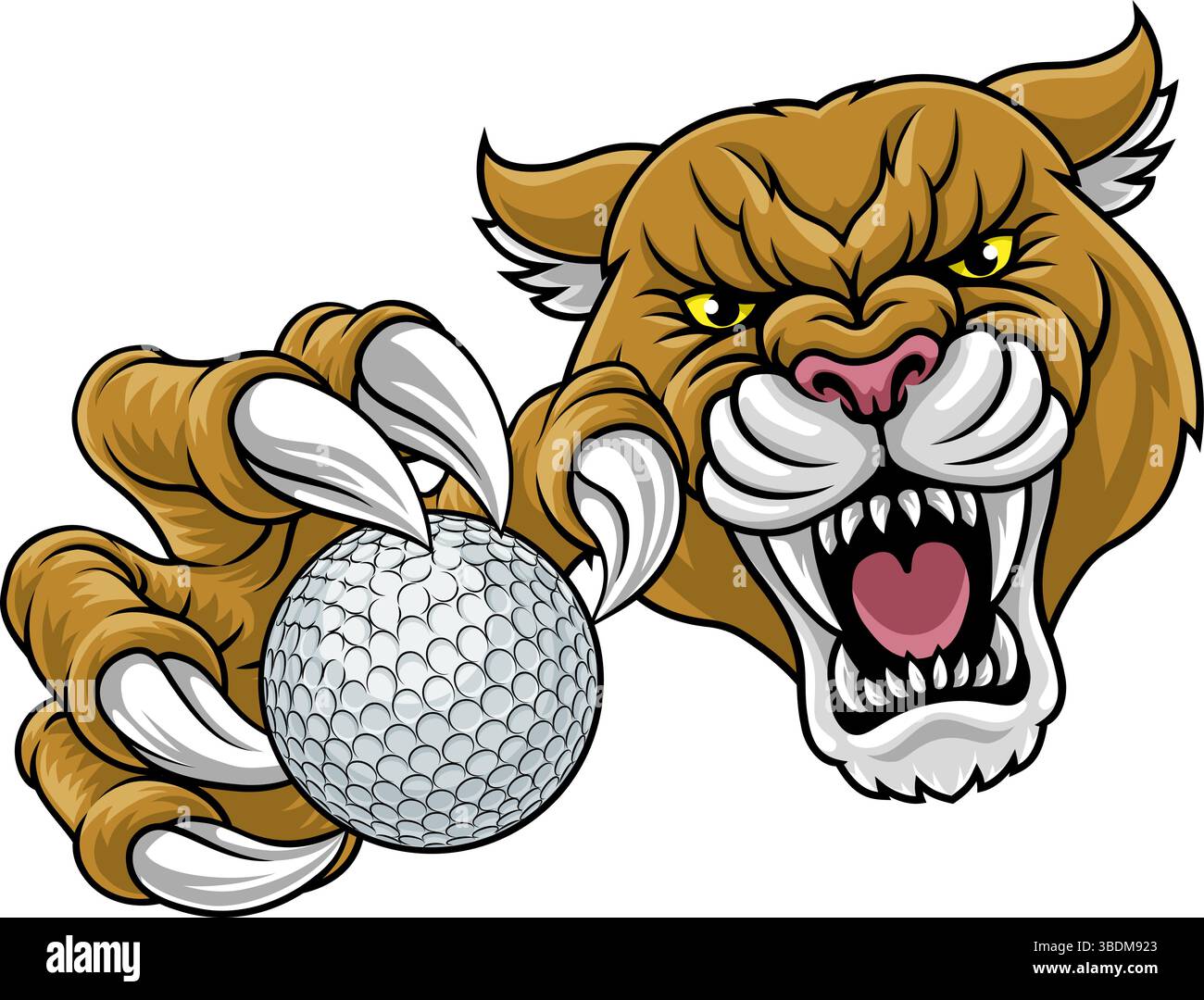 Cougar Panther Mountain Lion Puma Golf Ball Mascot Stock Vector Image ...