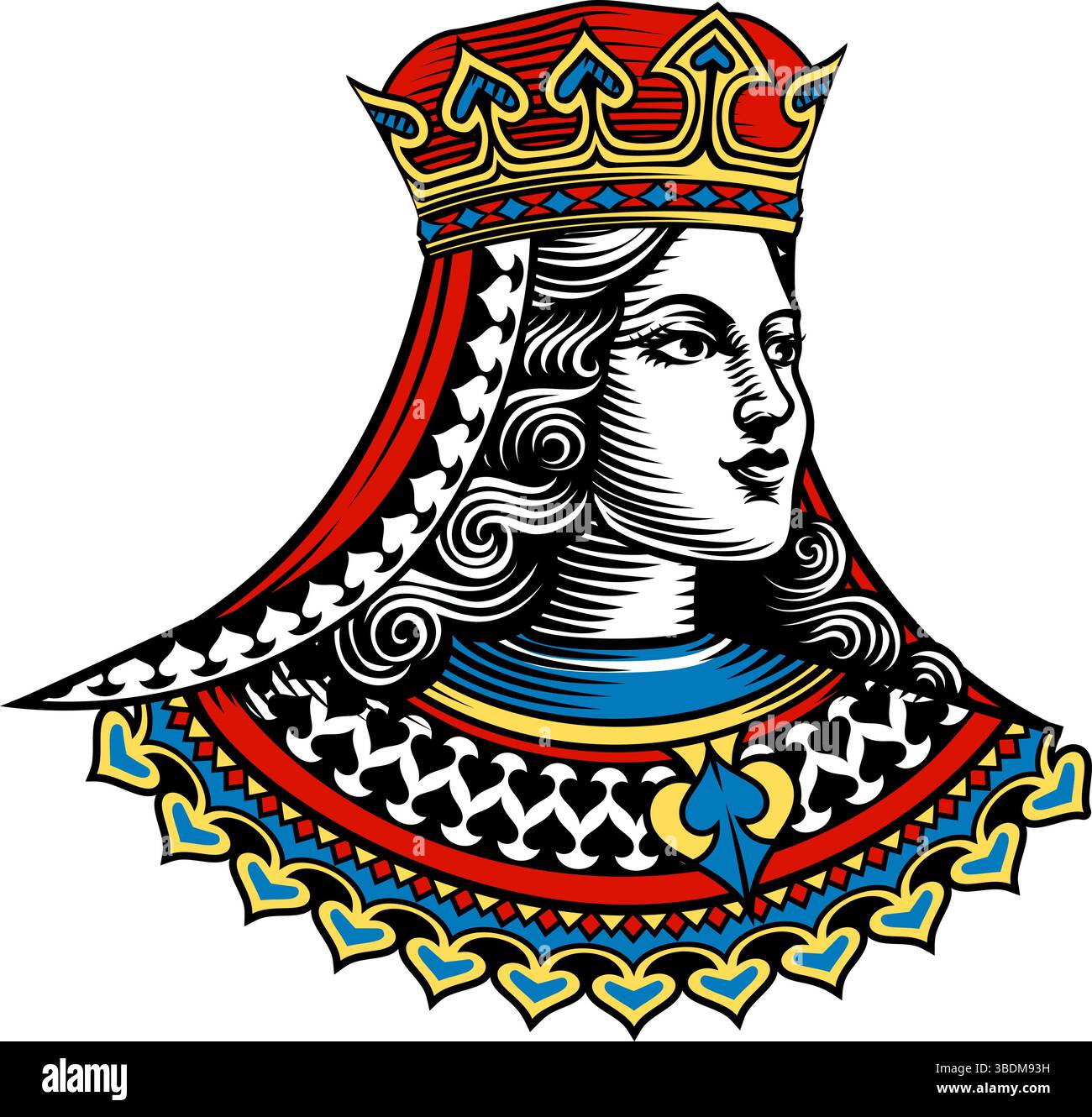 Queen Medieval Woman Head Face Vintage Woodcut Stock Vector Image & Art ...