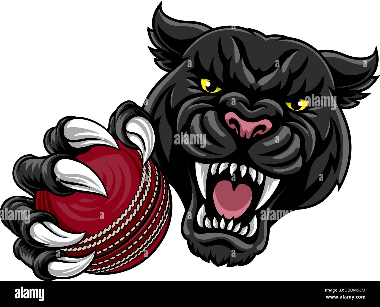 Black Panther Leopard Jaguar Cat Cricket Mascot Stock Vector Image ...