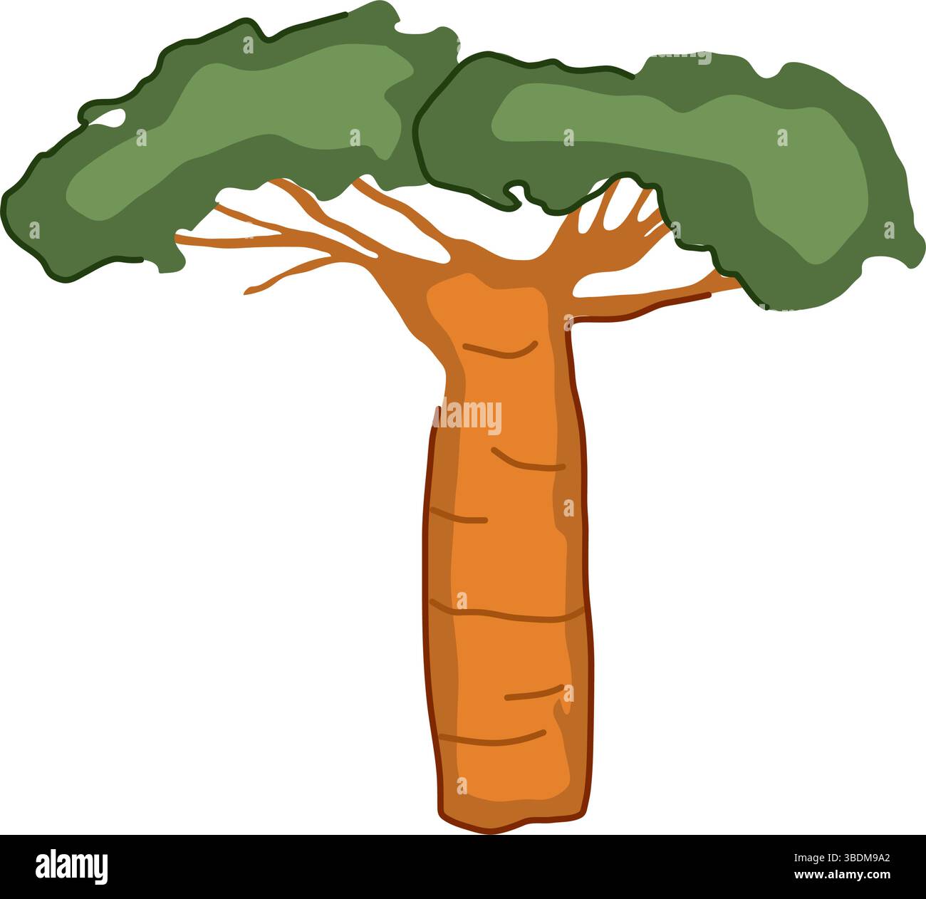 fiber baobab tree cartoon vector illustration Stock Vector Image & Art ...