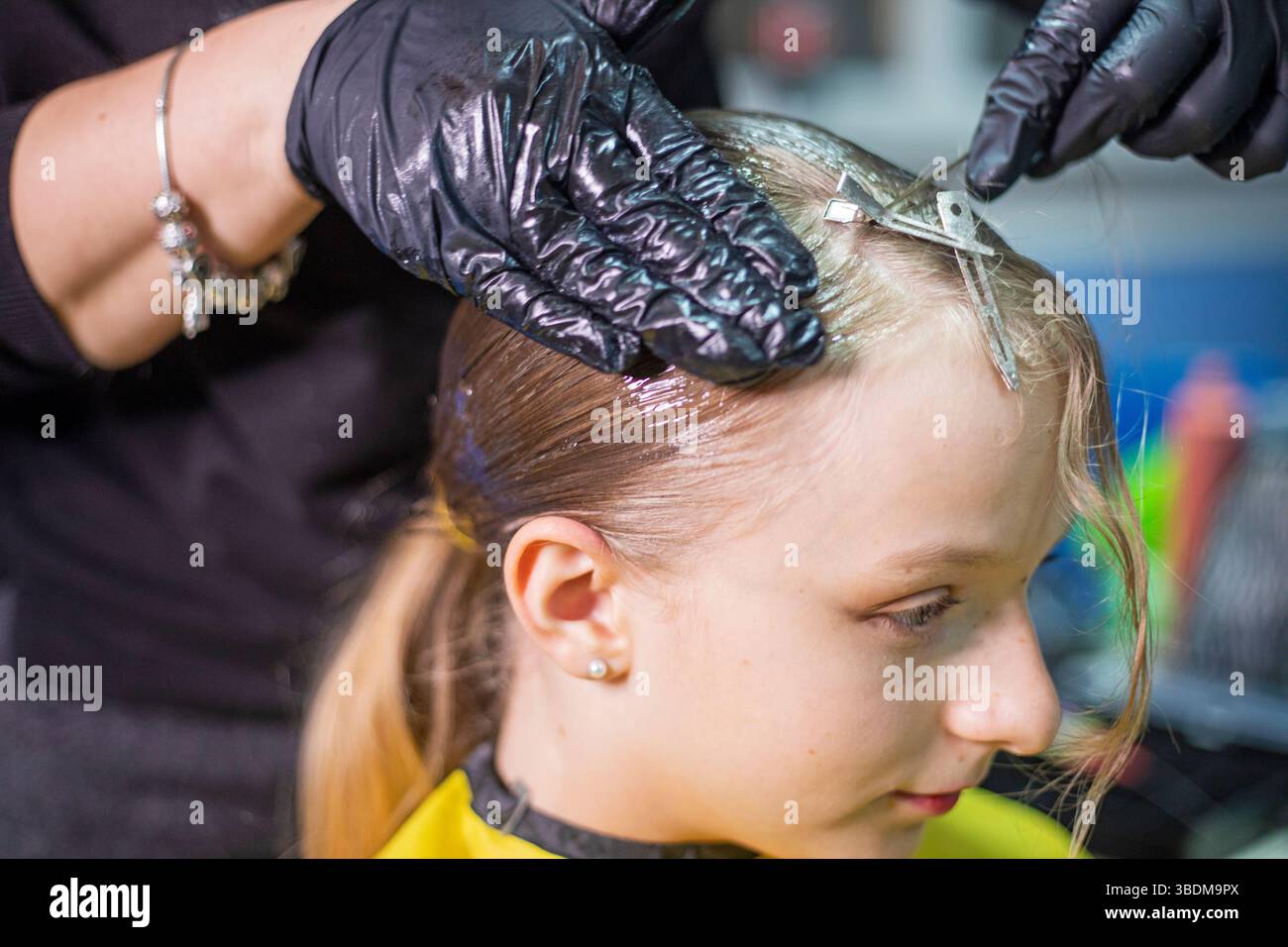 master creates a slick and cold wave hairstyle with hair gel and fixer ...