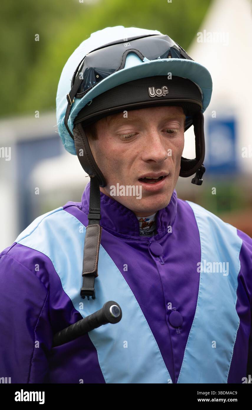 Windsor, Berkshire, UK. 24th May, 25. Jockey Edward Greatrex after ...