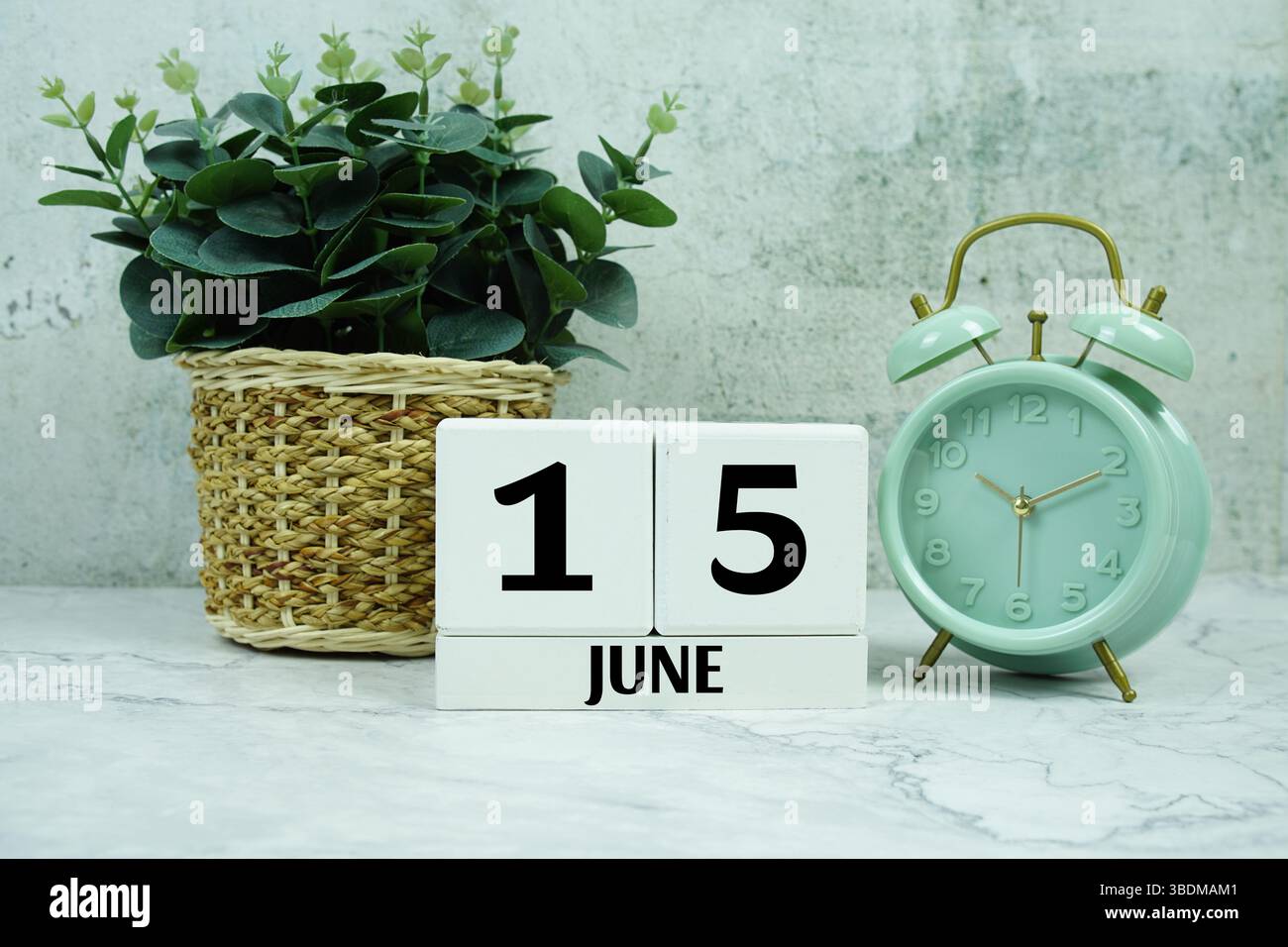 Wooden Calendar Showing the Date of June 15th. Day 15 of Stock Photo ...