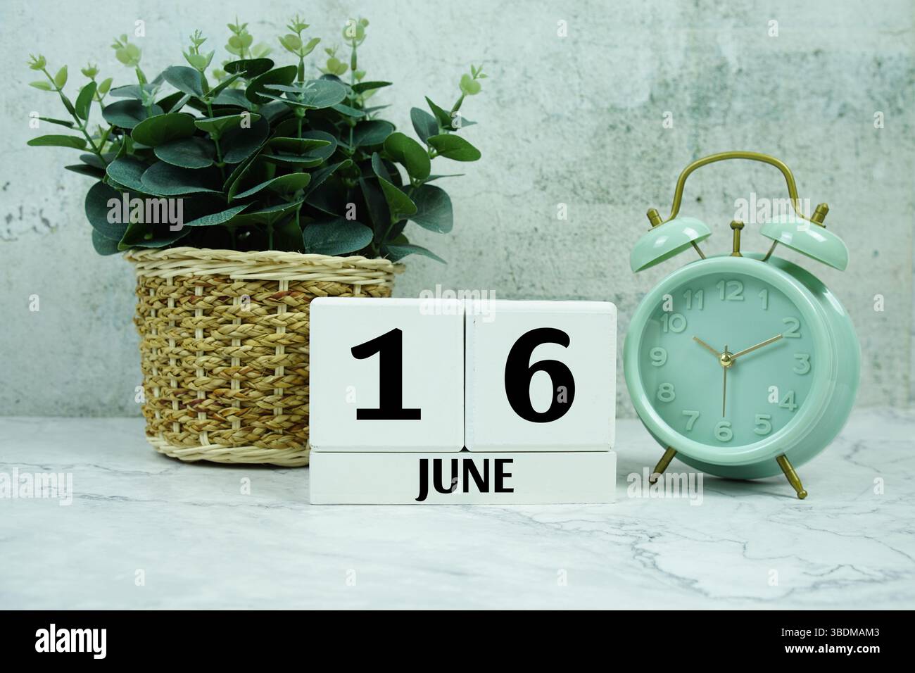 Wooden Calendar Showing the Date of June 16th. Day 16 of Stock Photo ...