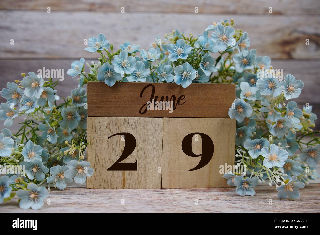Wooden Calendar Showing the Date of June 29th. Day 29 of Stock Photo ...