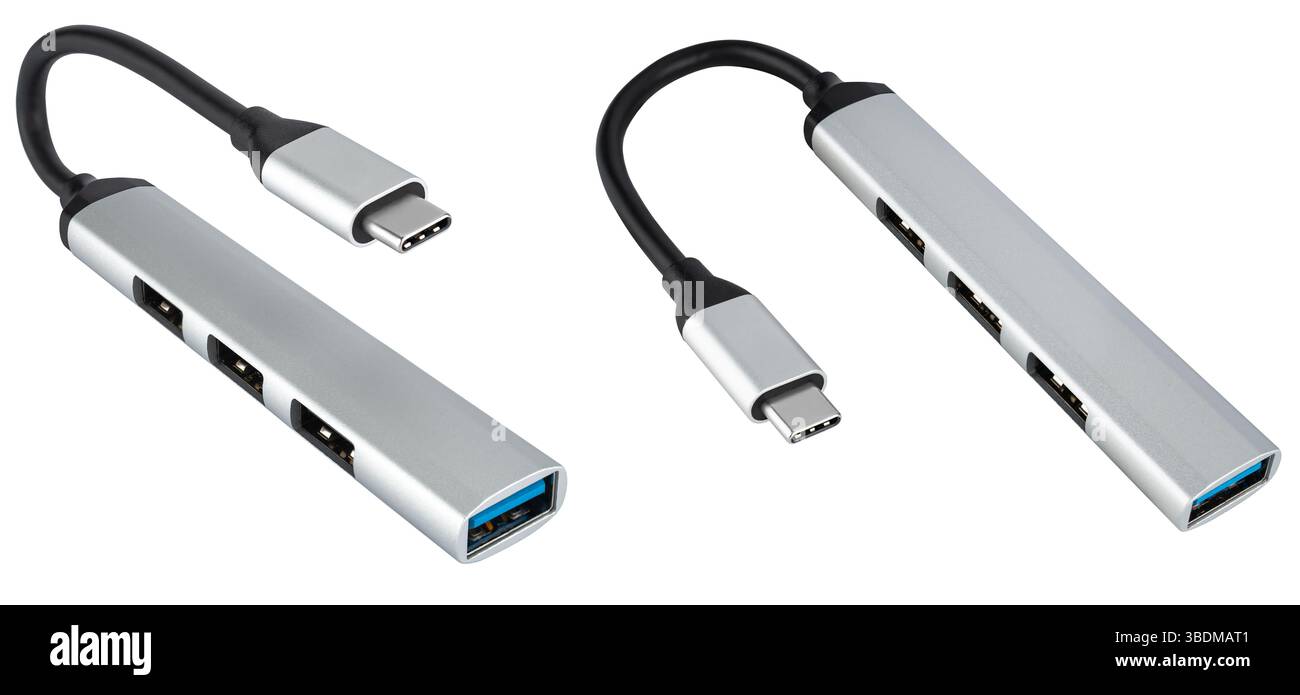 Modern USB hub with integrated card reader and cable. Great solution to ...