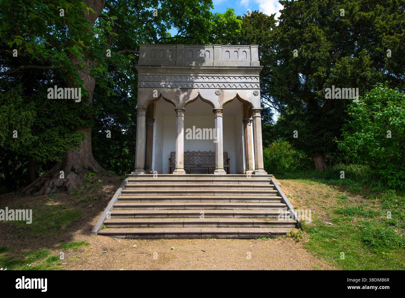 Gothic seat in Hardwick park Stock Photo - Alamy