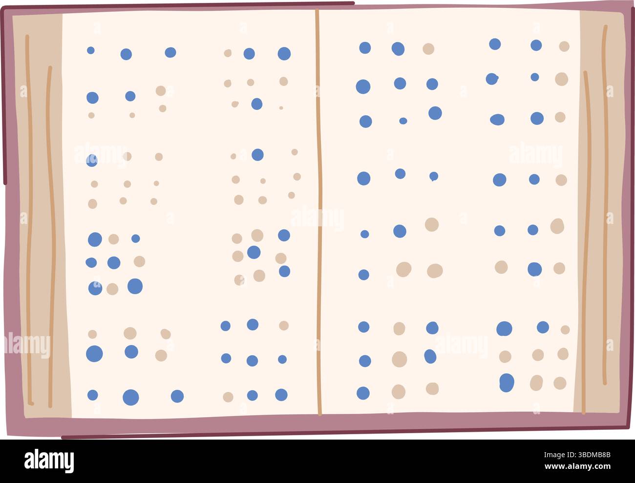 literacy braille textbook cartoon vector illustration Stock Vector ...