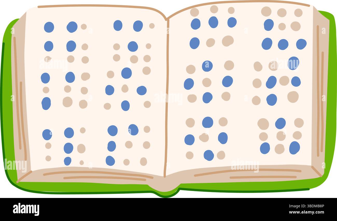 education braille textbook cartoon vector illustration Stock Vector ...
