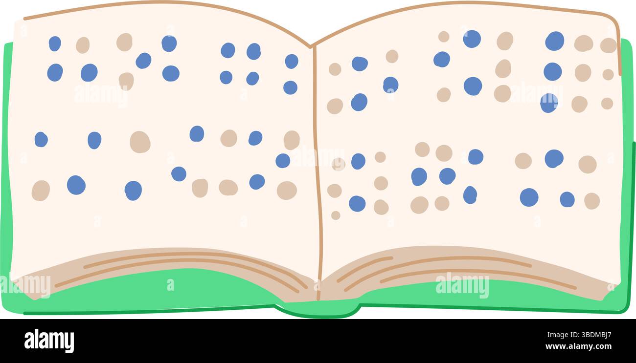 inclusion braille textbook cartoon vector illustration Stock Vector ...