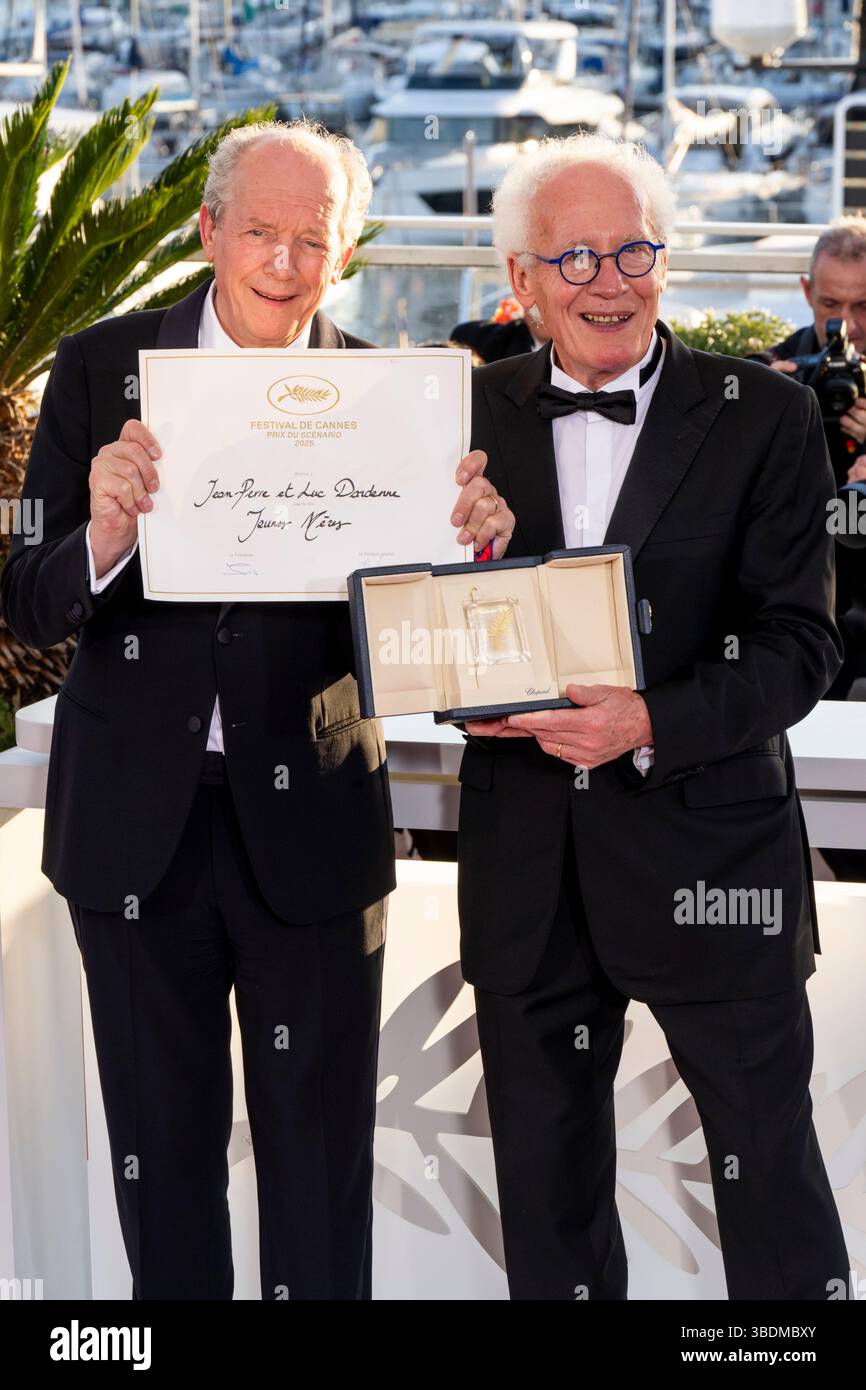 Cannes, France. 24th May 2025. Luc Dardenne, Jean-Pierre Dardenne 78th ...