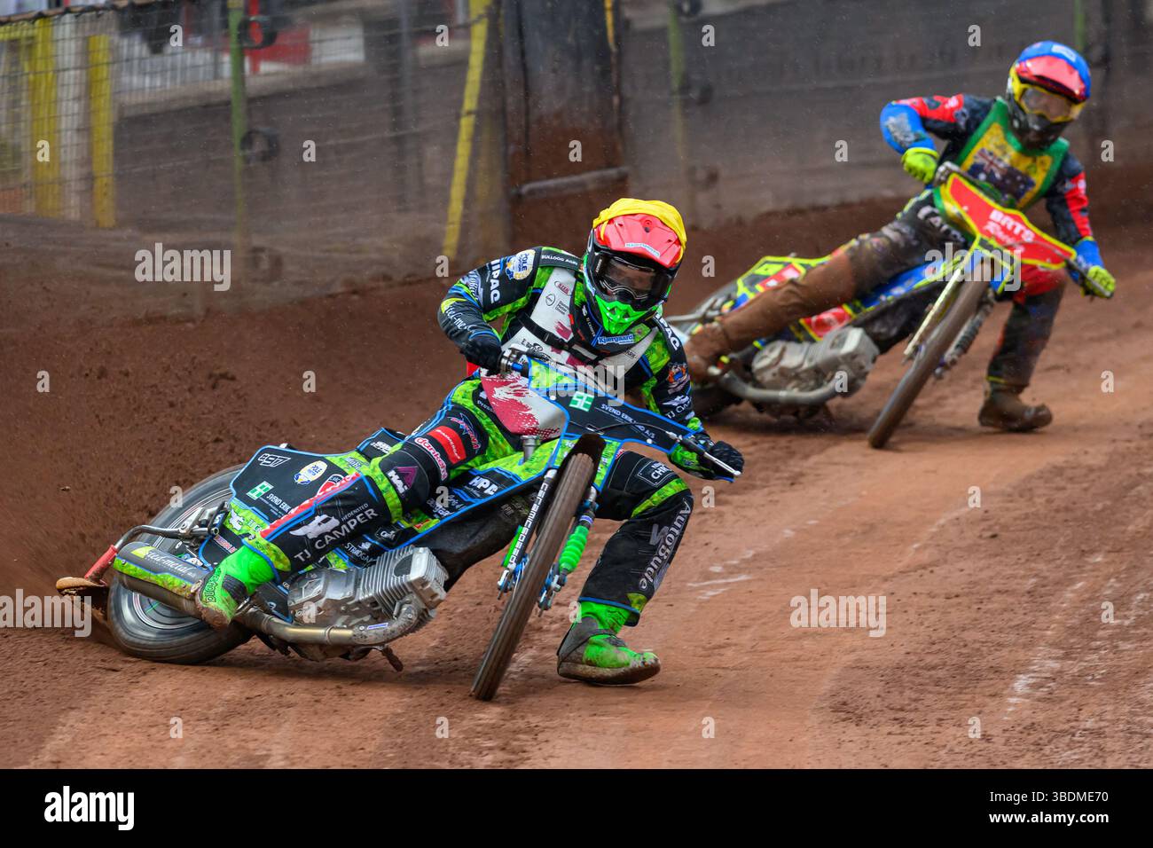 Mikkel Andersen of Denmark in Yellow leading Tate Zischke of Australia ...