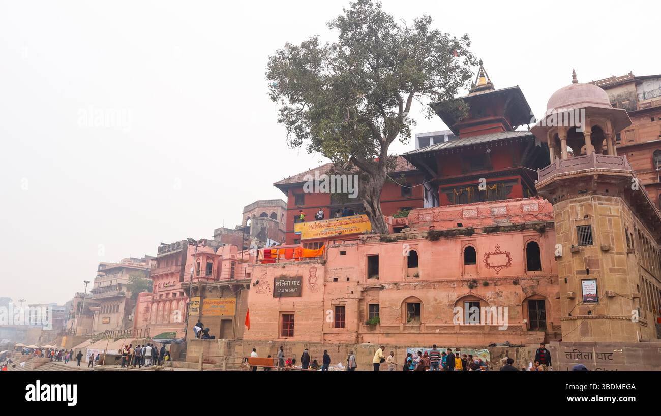 India, Uttar Pradesh, Varanasi, Beautiful Panoramic View of Varanasi ...