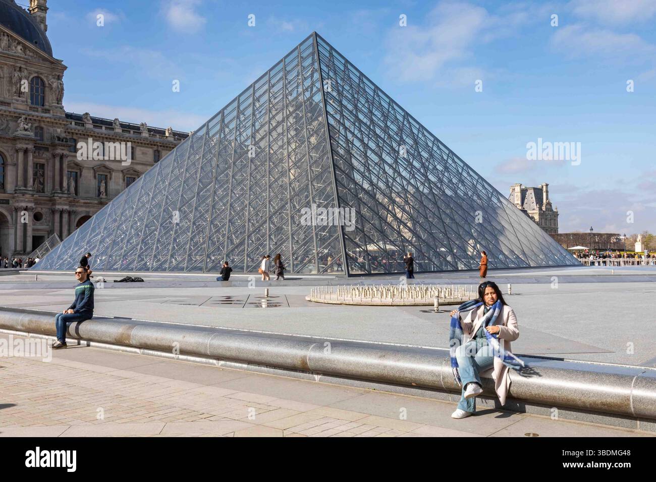 Louvre Pyramid, a glass pyramid serving as skylight for the underground ...