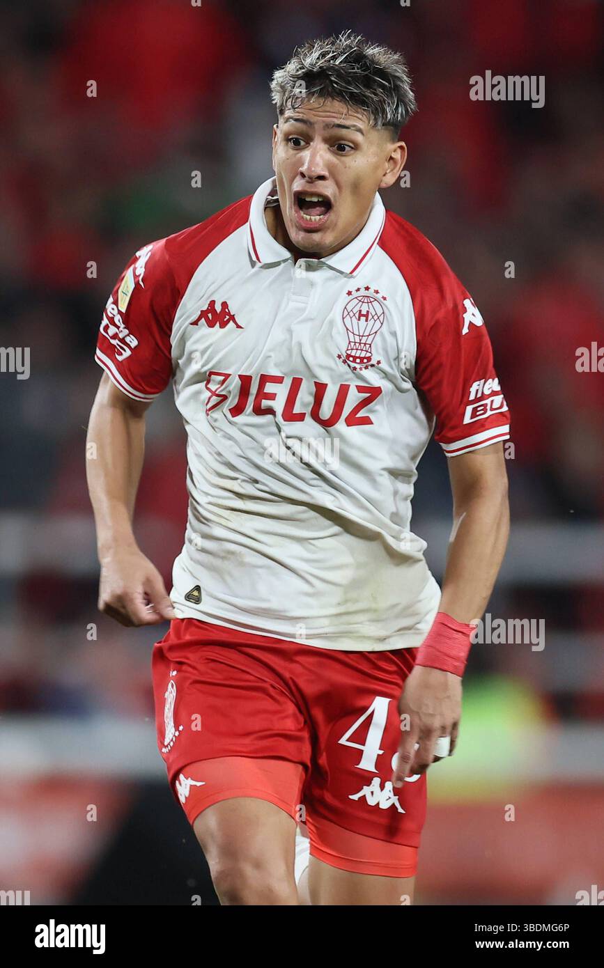 Huracan s forward Eric Ramirez looks on during the Argentine ...