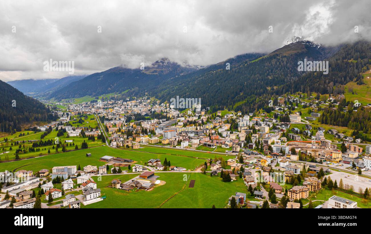famous swiss town of davos Stock Photo - Alamy