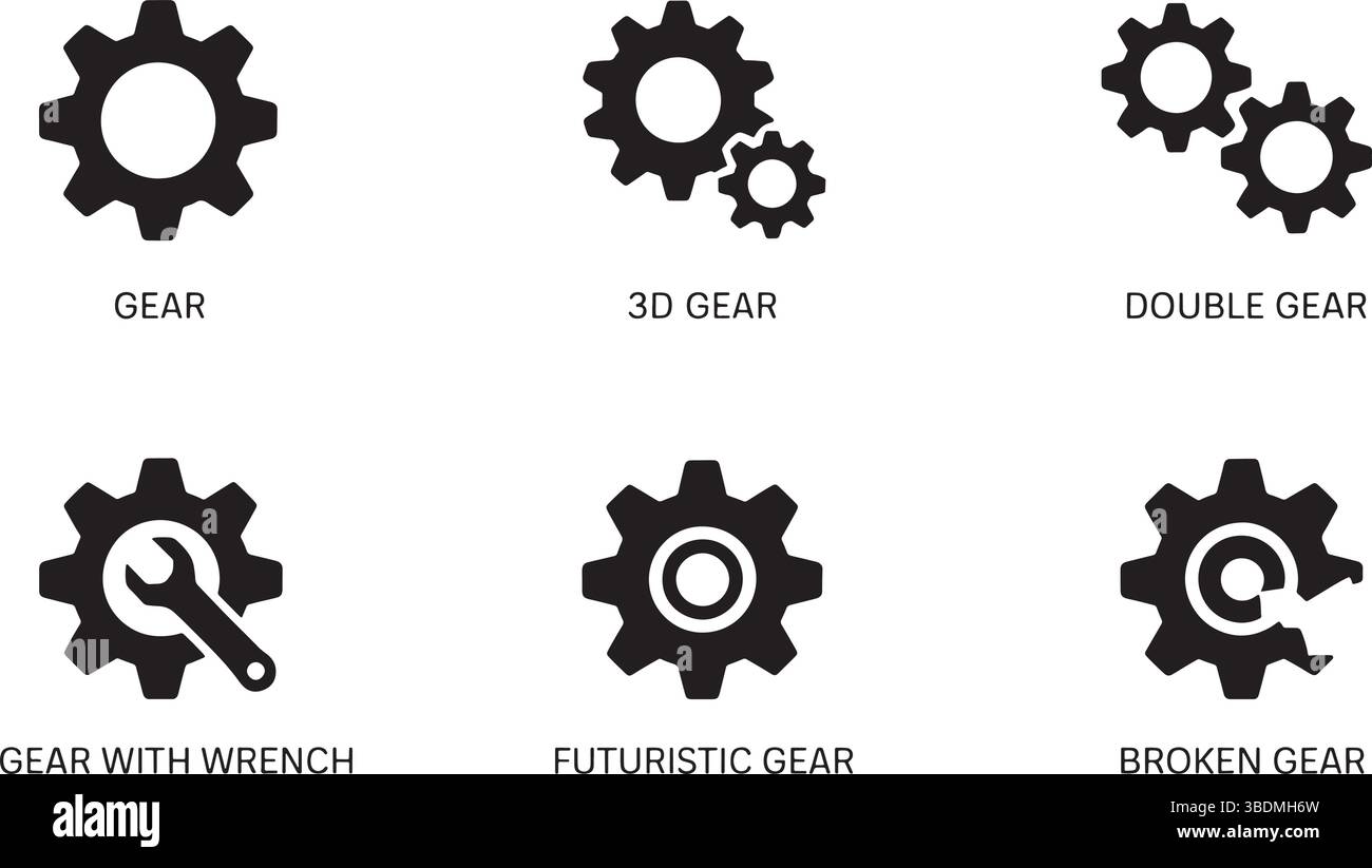 A precise set of outline icons featuring various configurations of ...