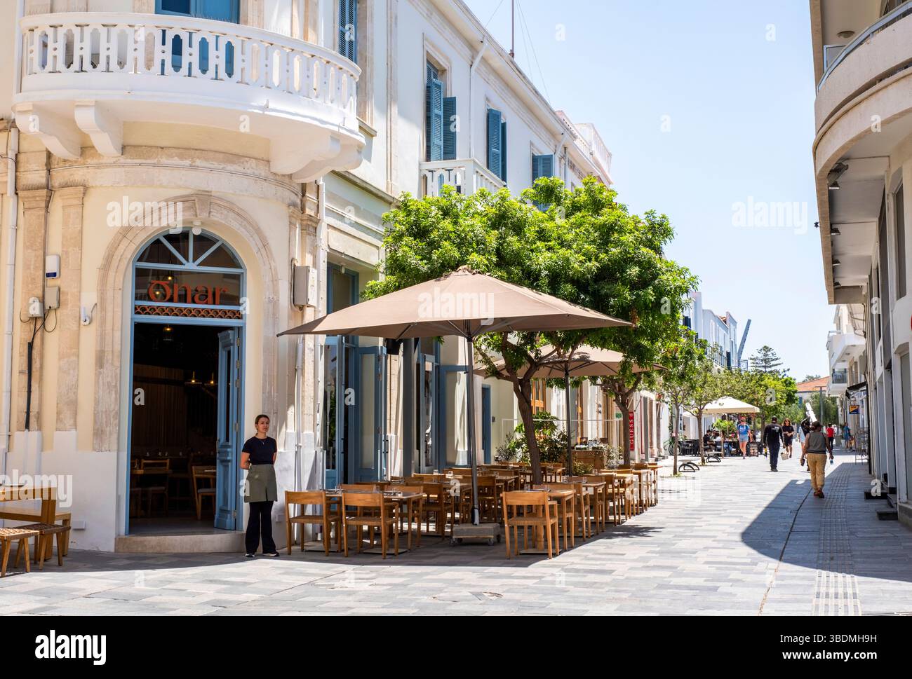 Vladimirou Irakleous street pedestrian precinct in Paphos old town ...