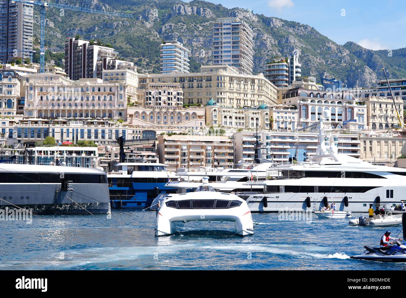 A general view of boats in the harbor before the Monaco Grand Prix at ...