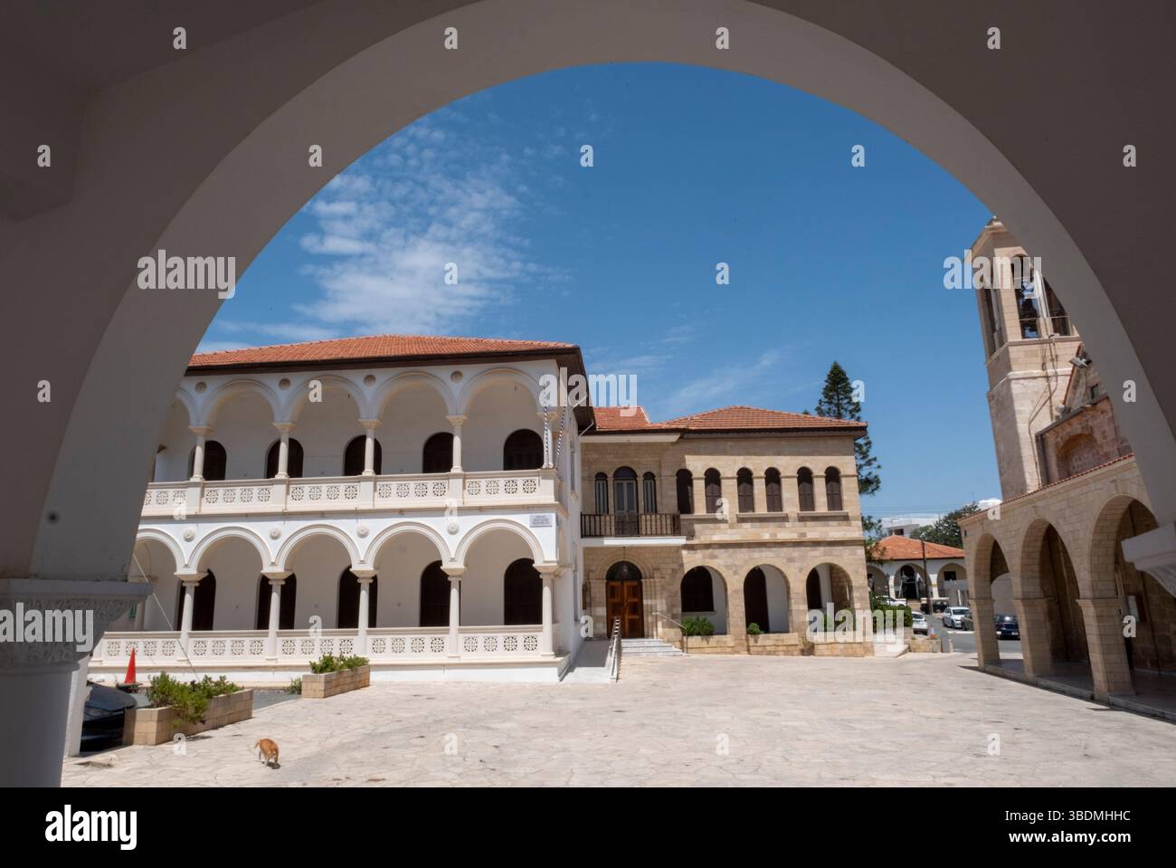 The Holy Bishopric of Pafos on left and Agios Theodoros Cathedral on ...