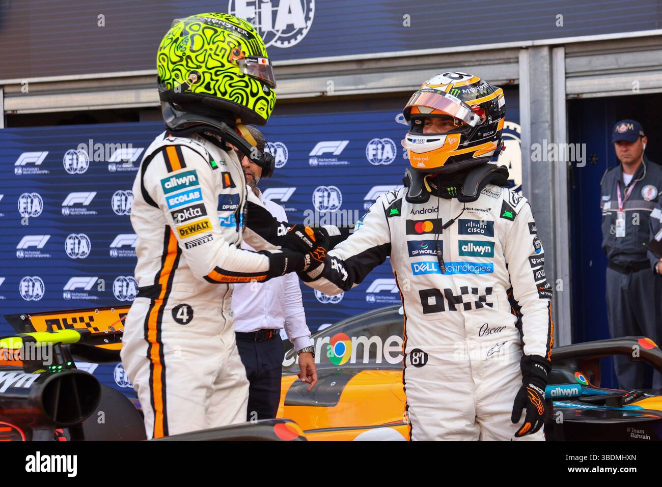 Monte Carlo, Monaco. 24th May 2025. Lando Norris celebrates the pole ...