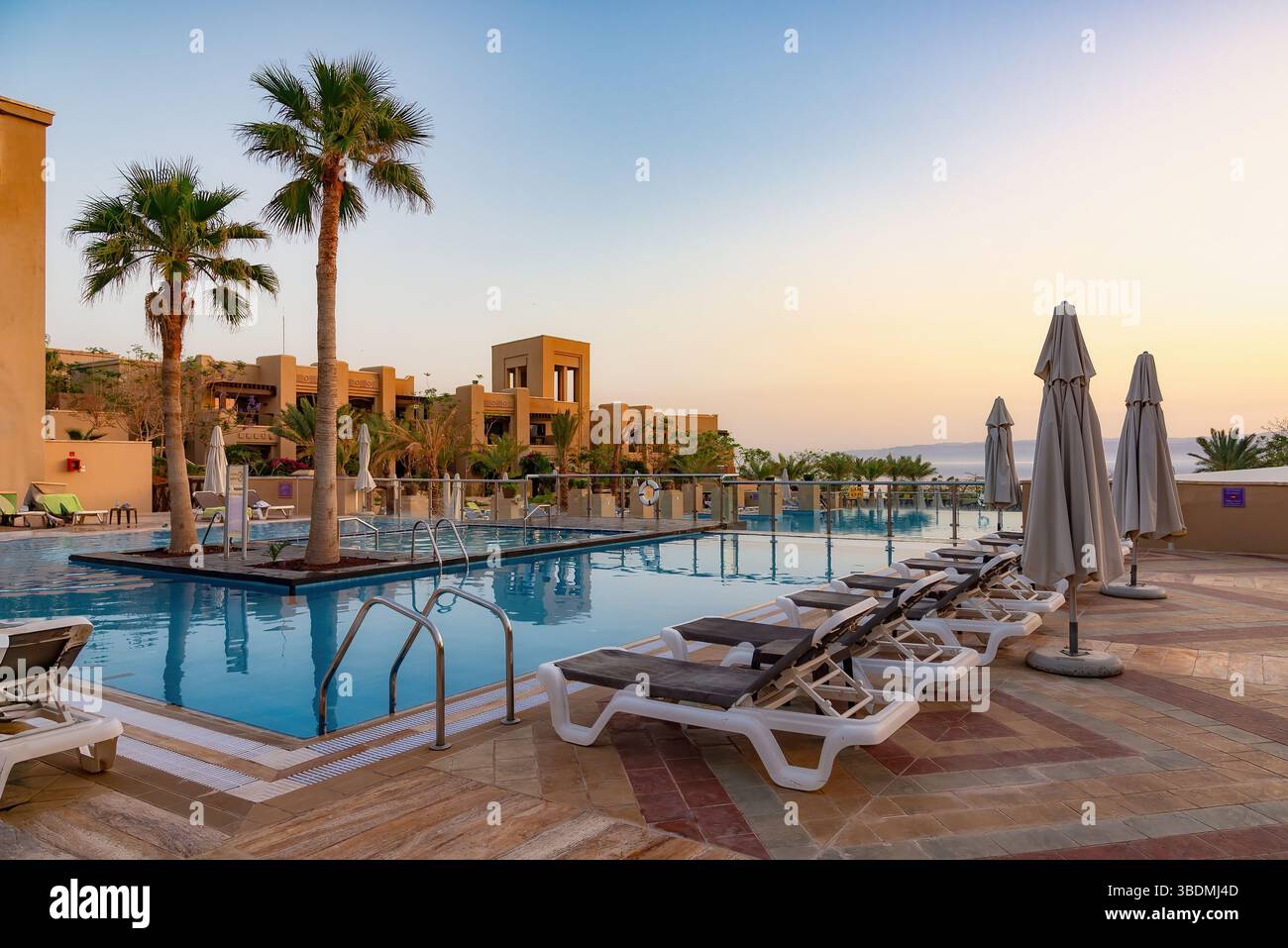 Sweimeh, Jordan - April 07, 2015: Luxury resort at the Dead Sea ...