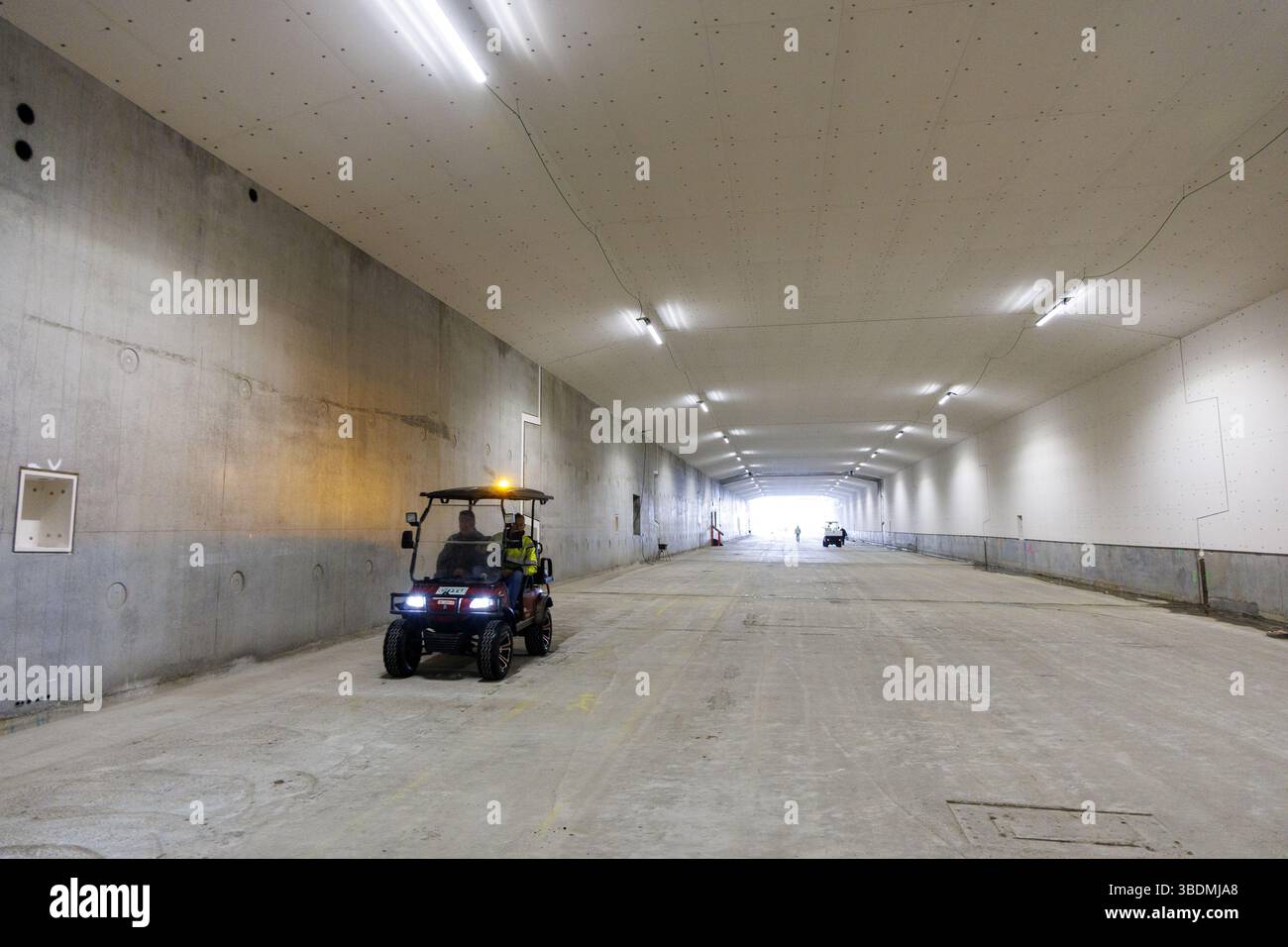 The construction site of the new Schelde (Scheldt) tunnel in Antwerp ...