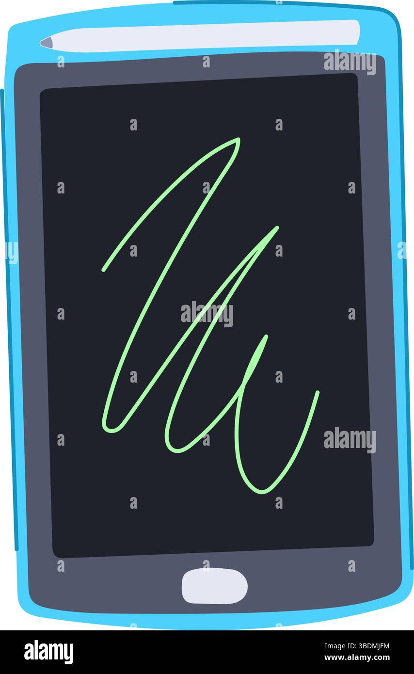 sketching digital handwriting pad cartoon vector illustration Stock ...