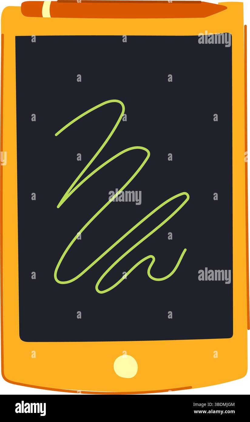 portable digital handwriting pad cartoon vector illustration Stock ...