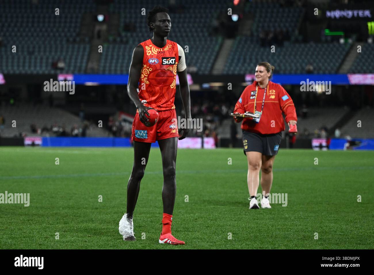 Melbourne, Australia. 25th May, 2025. Mac Andrew of the Suns seen with ...