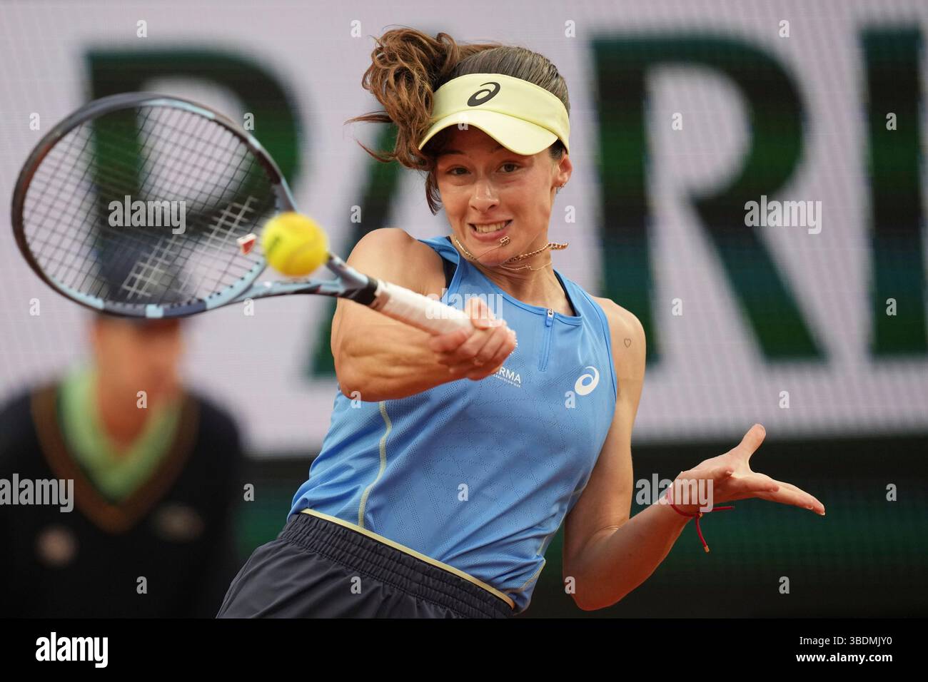 Turkey's Zeynep Sonmez hits a forehand against Ukraine's Elina ...