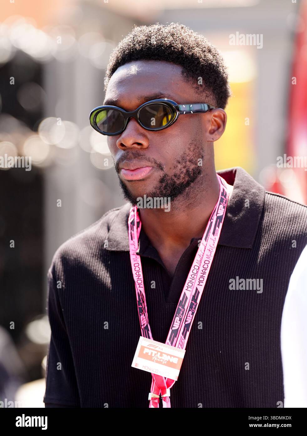 Alphonso Davies before the Monaco Grand Prix at the Circuit de Monaco ...