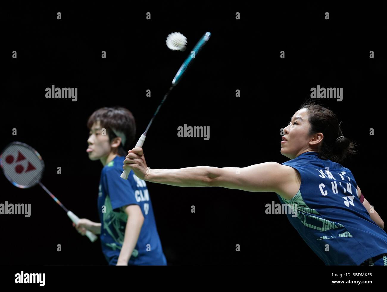 Kuala Lumpur, Malaysia. 25th May, 2025. Jia Yifan (R)/Zhang Shuxian compete during the women's ...