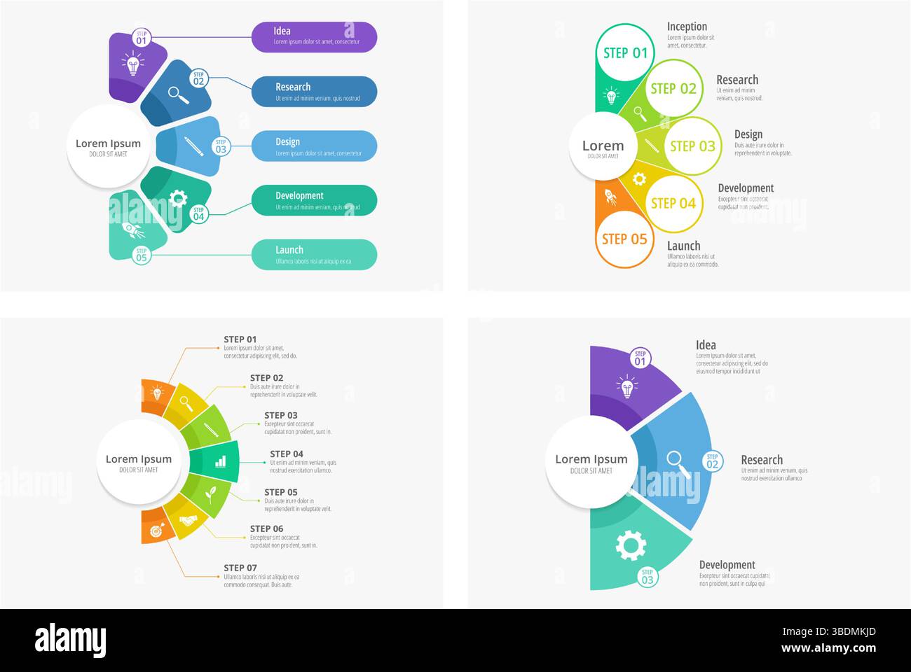 Semicircle pie chart infographic template. Business infographics with ...