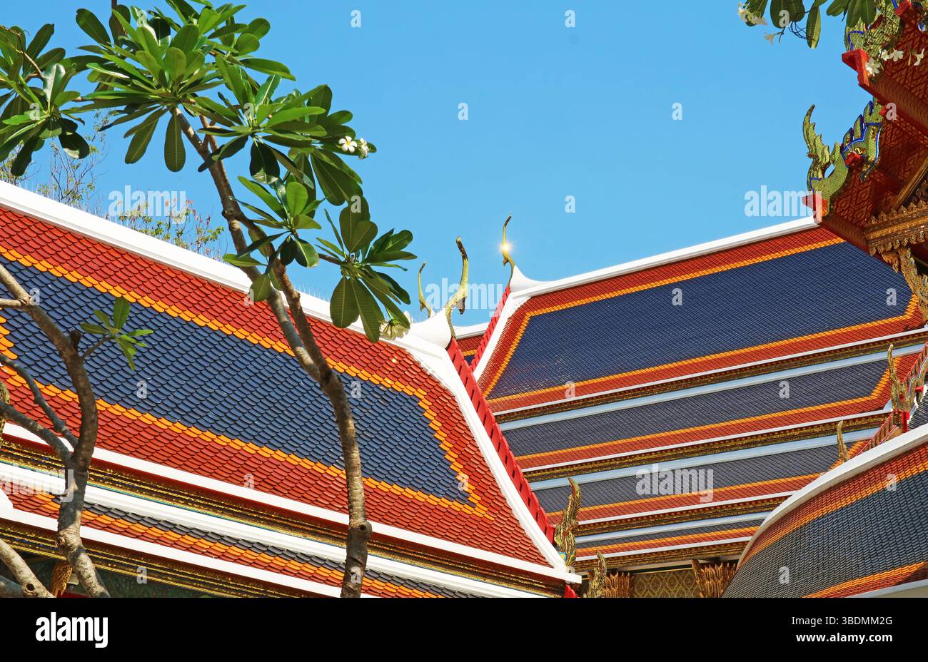 Fantastic Gable Roofs Covered with Colorful Glazed Tiles of Wat ...