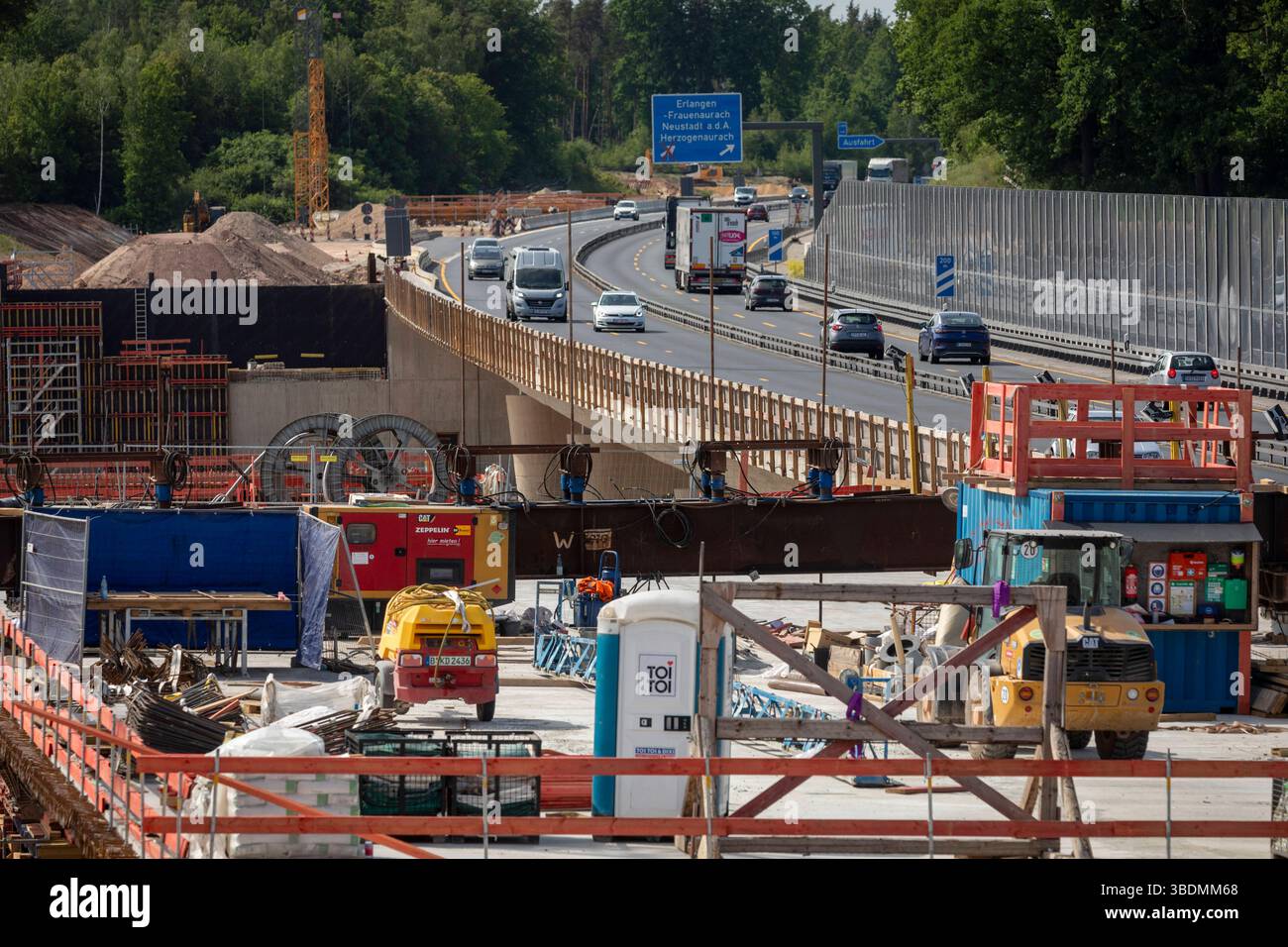 Bilderserie 24.05.2025 Ausbau der BAB 3 bei Erlangen mit Neubau der ...