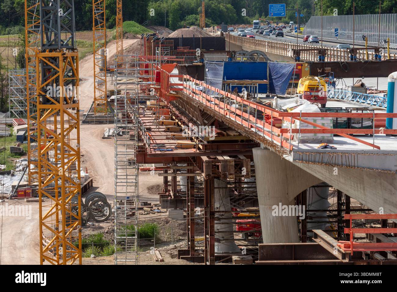 Bilderserie 24.05.2025 Ausbau der BAB 3 bei Erlangen mit Neubau der ...