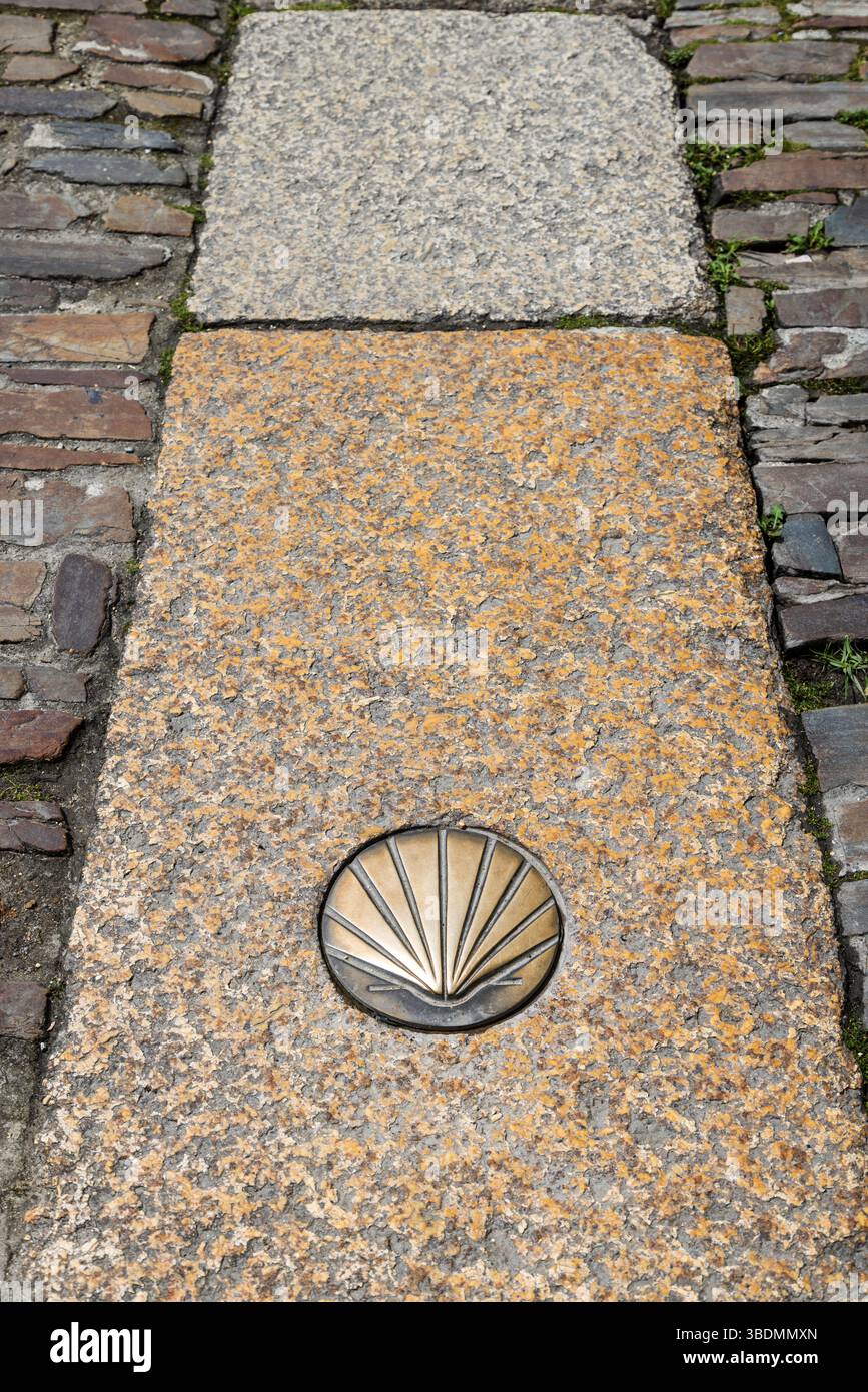 Mondoñedo, Galicia, Spain. Scallop shell, the motif of the pilgrim's ...