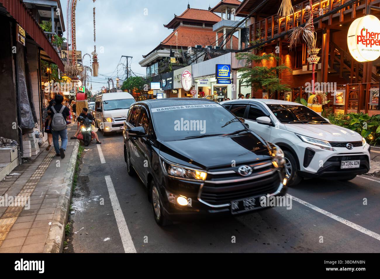 Ubud, Indonesia - May 16, 2025: Night street view at Ubud Bali Stock ...