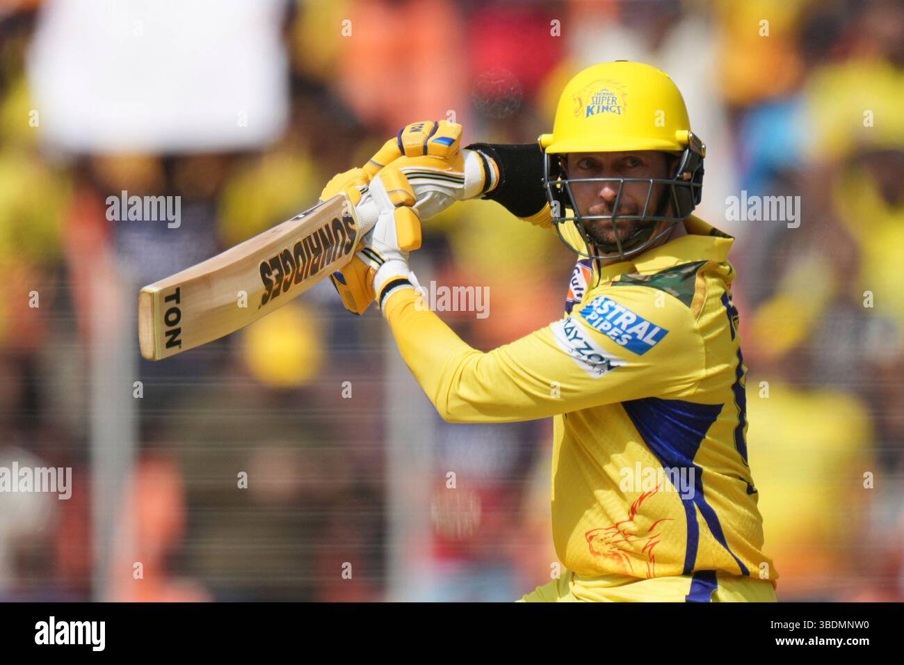 Chennai Super Kings' Devon Conway bats during the Indian Premier League cricket match between ...