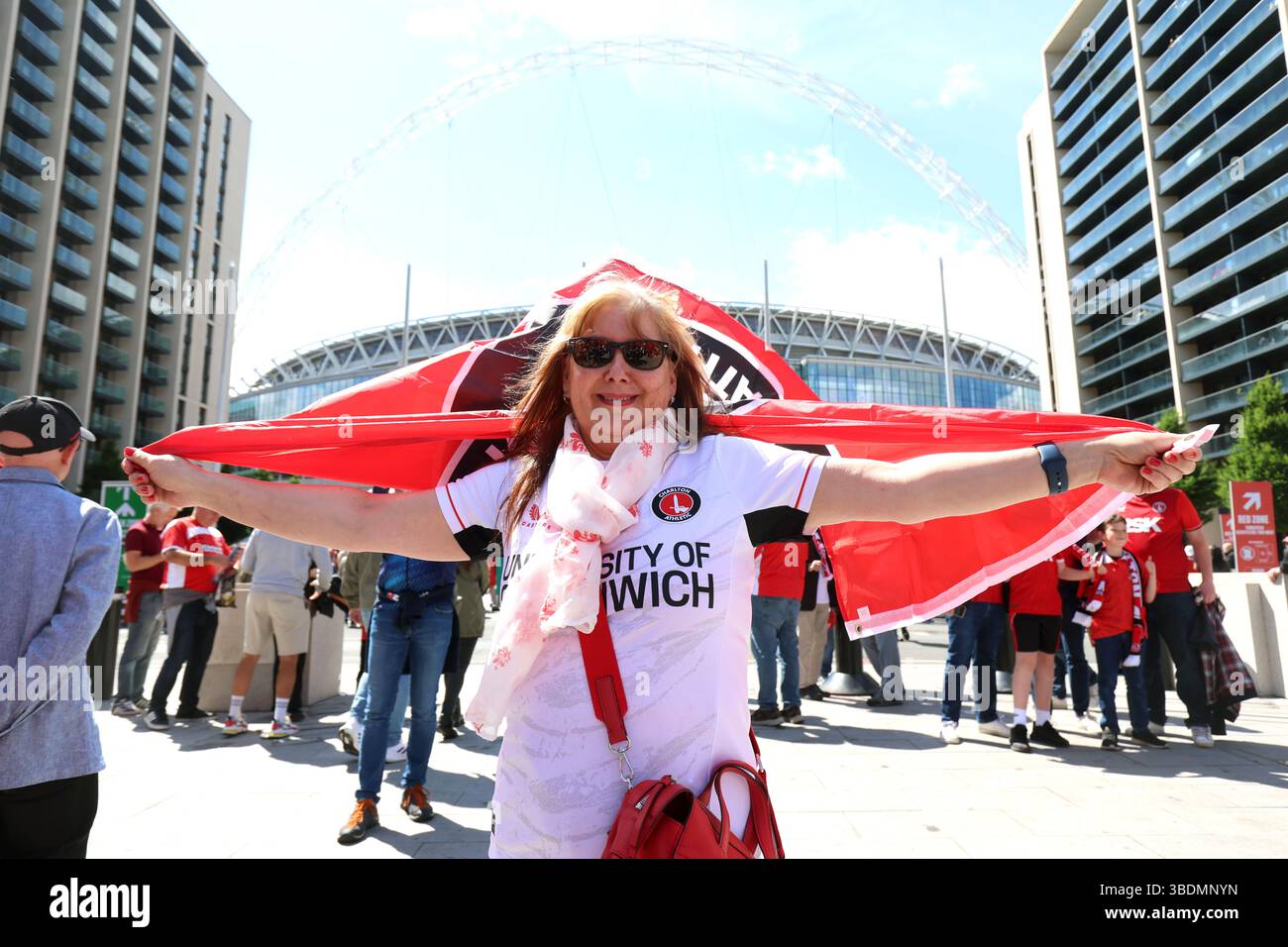 Charlton Athletic fans on Wembley Way ahead of the Sky Bet League One ...