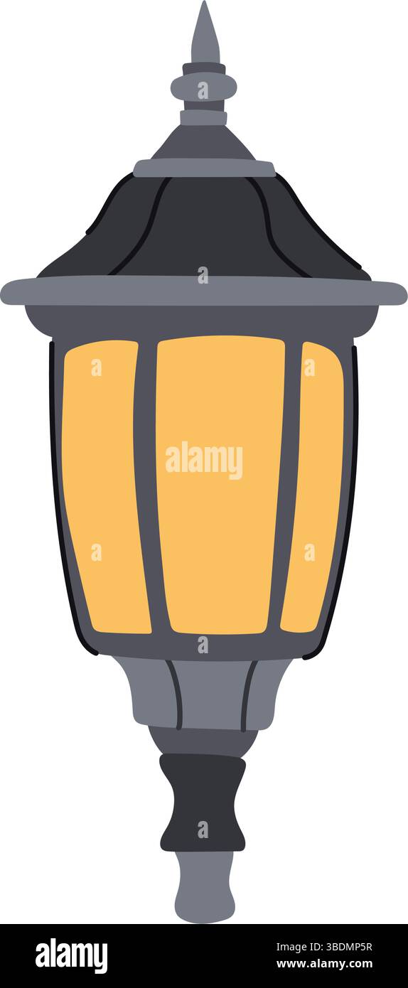 lighting exterior lamp cartoon vector illustration Stock Vector Image ...