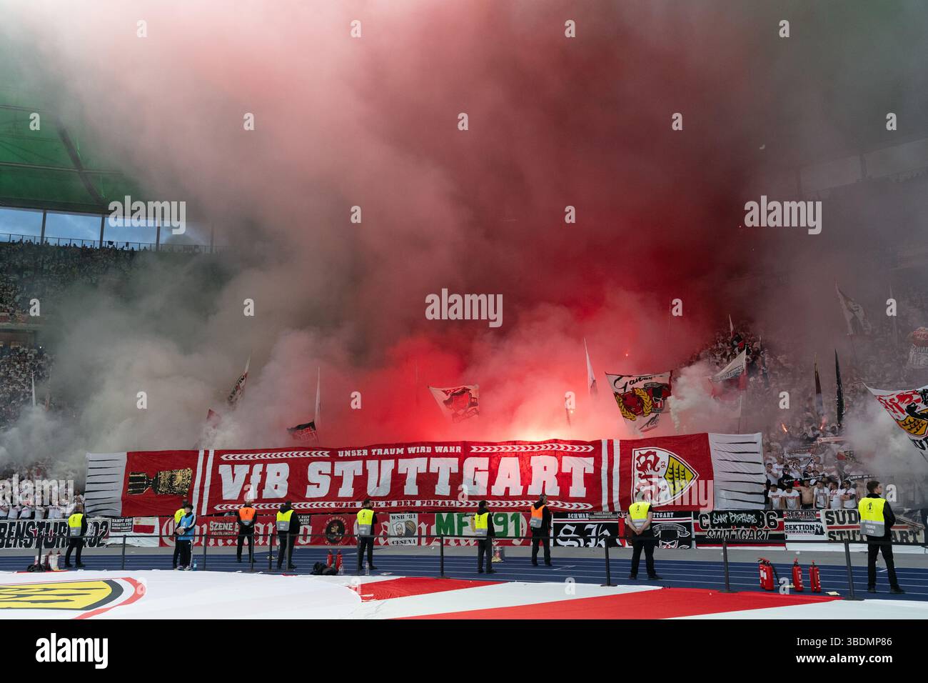 Berlin, Deutschland. 24th May, 2025. VfB Stuttgart Fans, Ultras ...