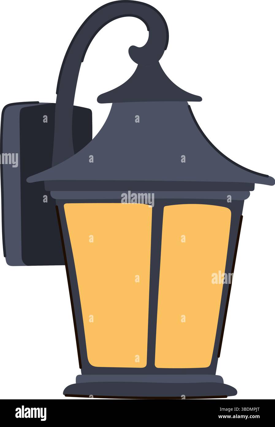 landscape exterior lamp cartoon vector illustration Stock Vector Image ...