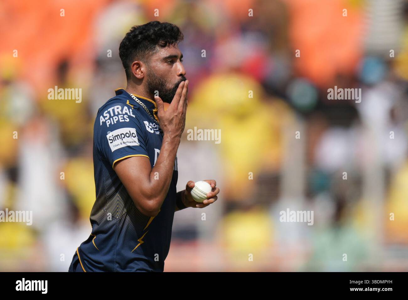 Gujarat Titans' Mohammed Siraj celebrates after taking the catch of ...