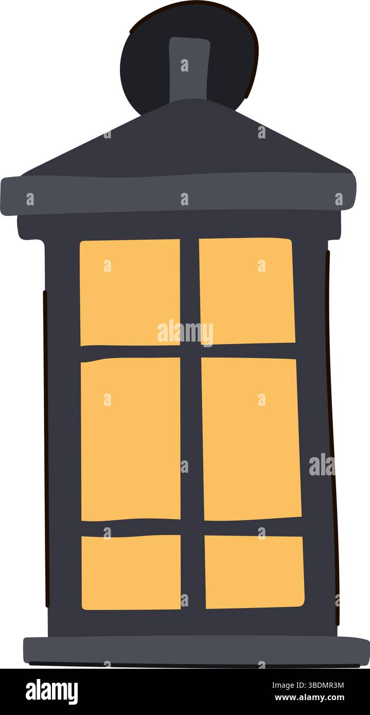 pathway exterior lamp cartoon vector illustration Stock Vector Image ...