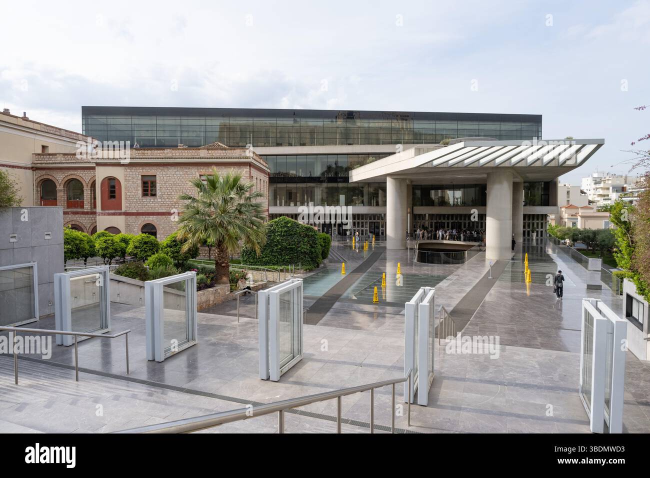 Entrance to the Acropolis of Athens Museum, a modern glass and steel ...