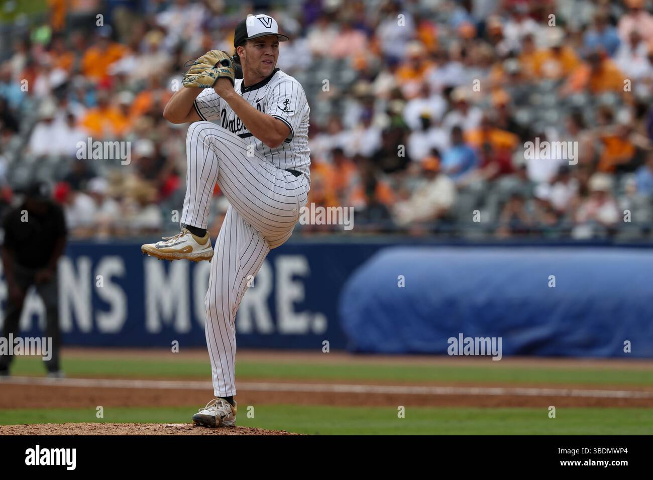 HOOVER, AL - MAY 24: Vanderbilt pitcher Cody Bowker (55) kicks up his ...