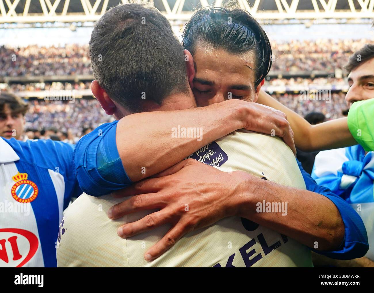Pere Milla of RCD Espanyol celebrates at full time during the La Liga ...