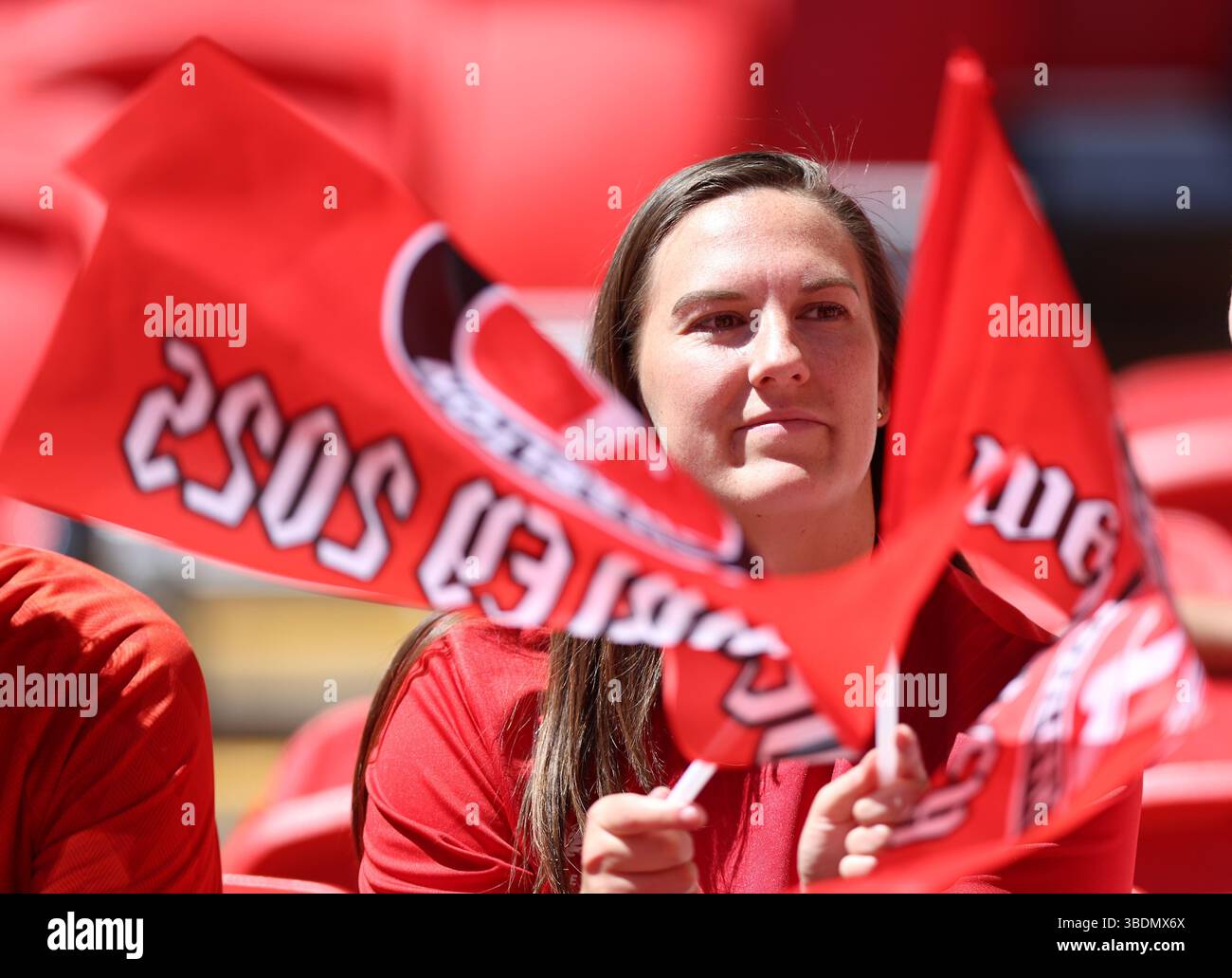 A Charlton Athletic fan ahead of the Sky Bet League One play off final ...